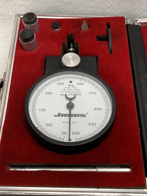 Vintage Model 4800 Jones Portable Tachometer RPM 50-50 000 Military ...