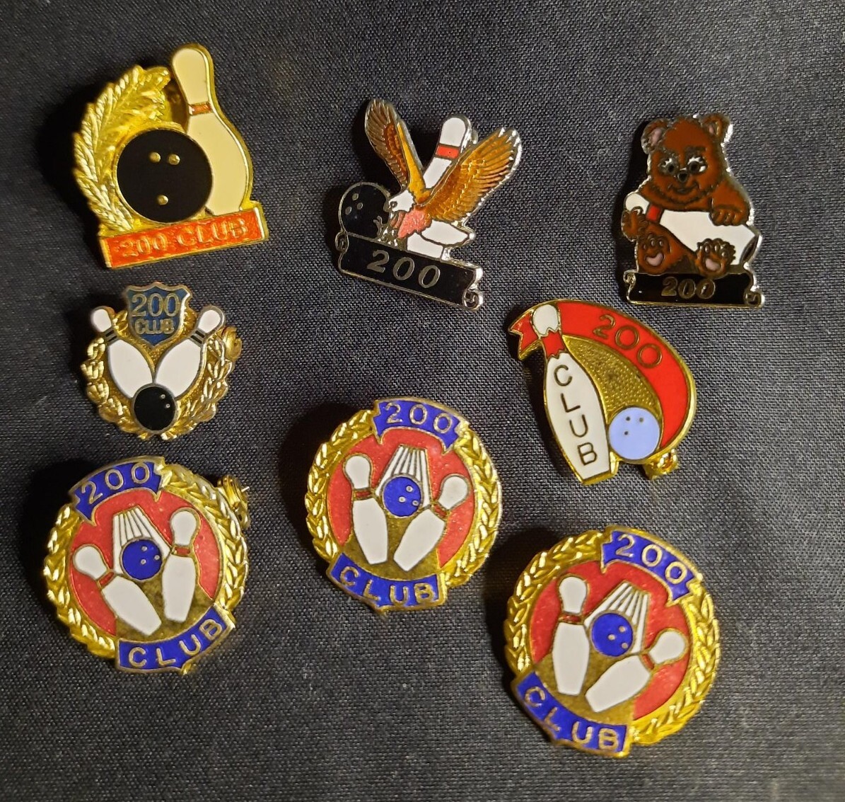 Vintage Bowling "200" Award Pins (Total of 8) | eBay