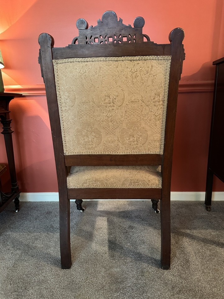 Antique Eastlake Victorian Parlor Chairs Late 19th Century with Casters ...