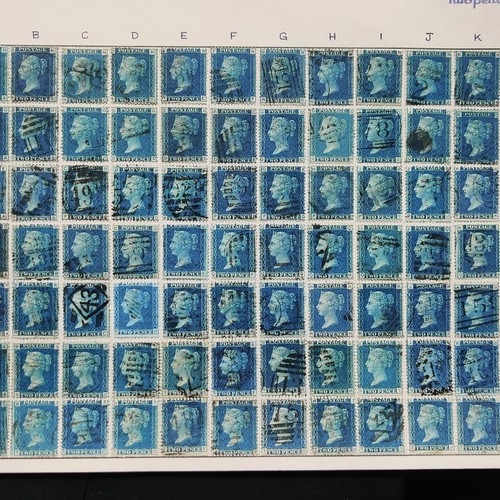 Full Reconstruction AA-TL of QV SG47 GB 2d Blue two pence Plate 13 ...