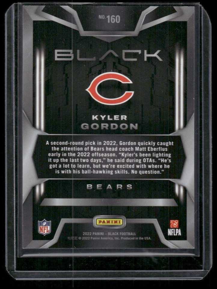 2022 Panini Black #160 Kyler Gordon | eBay
