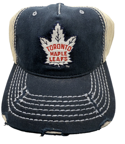 Toronto Maple Leafs Retro Brand Distressed Navy & Cream Adjustable ...