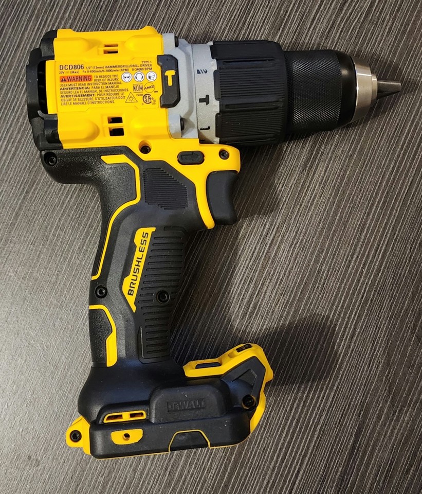 DEWALT DCD806 20V MAX XR Lithium-ion 1/2" Brushless 2-Speed Hammer ...