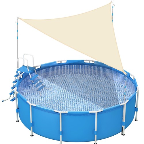 Pool Canopy Sunshade for 18 to 24ft Above Ground Pool Summer Triangle ...