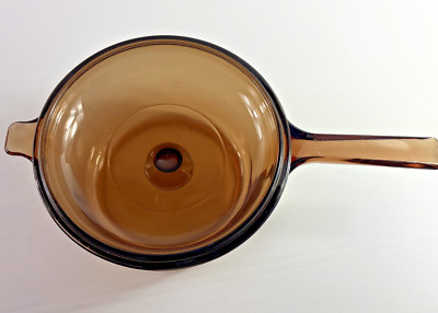 VTG Vision Ware Corning Amber Glass Pot Cookware 2.5 L Sauce Pan w ...