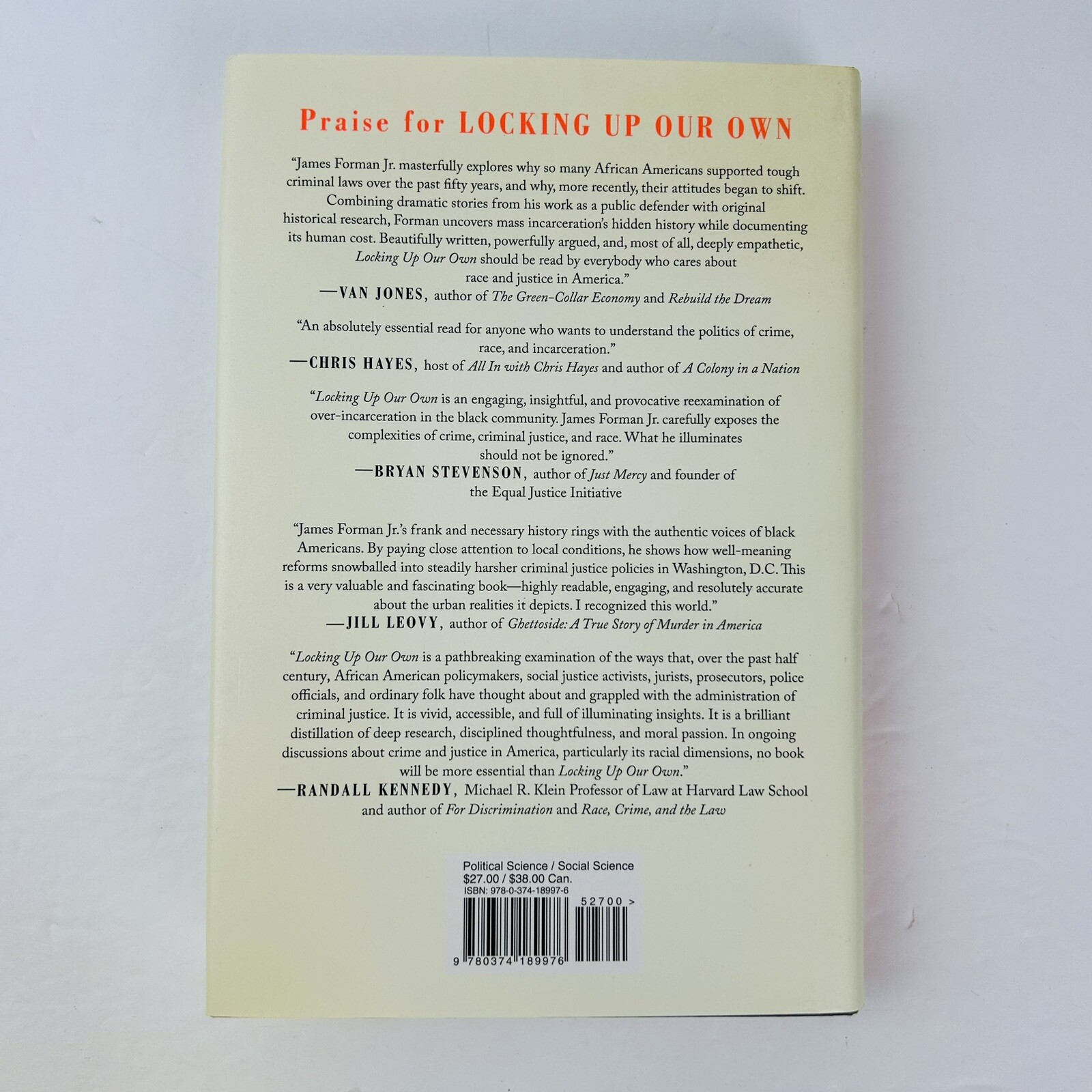 Locking up Our Own : Crime and Punishment in Black America by James ...