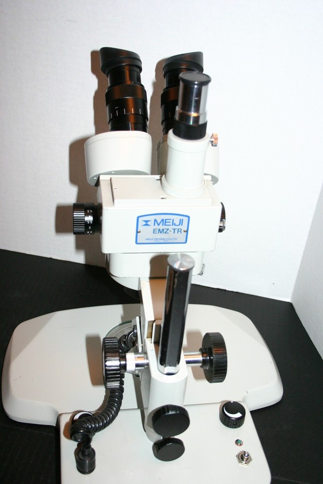Meiji EMZ-TR Stereozoom Microscope on Meiji PKL Desktop Stand Dual ...