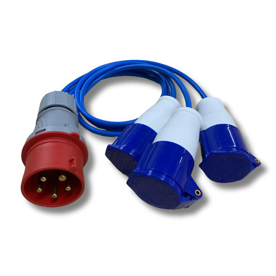 3 PHASE SPLITTER CONVERTER 32A 5 Pin Adaptor - 1 2 or 3 x 16a/32a ...