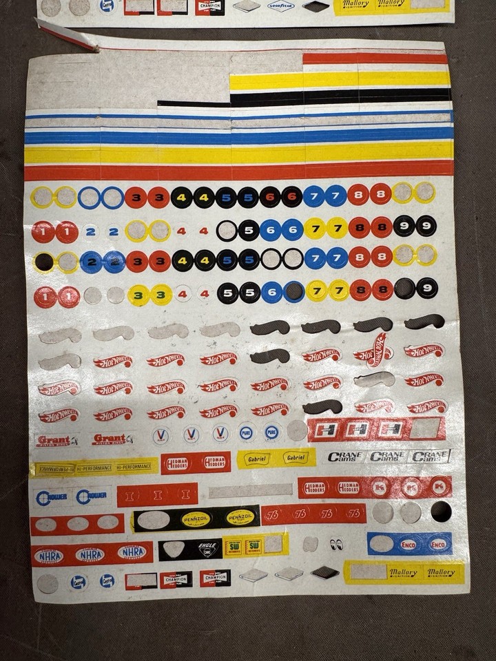 Vintage Mattel Redline 1970 Hot Wheels Monogram Sizzlers Decals ...
