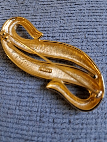 Monet Brooch Gold Tone Swirl Fashion Lapel Pin 2.5 Inches | eBay