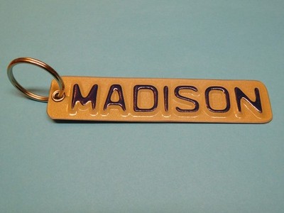 Handmade MADISON License Plate Keychain Key Ring - Cut from Real ...
