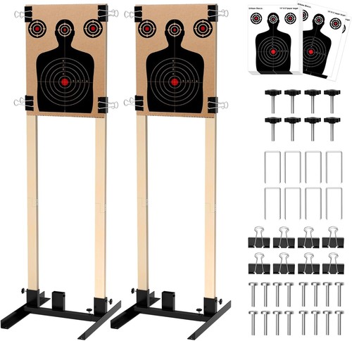 Shooting Target Stand Base W/ Wooden Board for Paper Target Sheet ...
