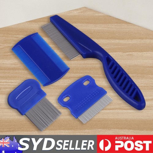 4 PCS Fine Tooth Comb Stainless Steel Dog Hair Comb Multifunctional Pet ...