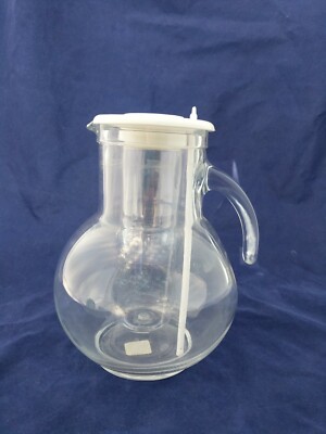 GLASS LEMONADE ICE TEA PITCHER WITH A ICE INSERT MADE IN ITALY CRATE ...