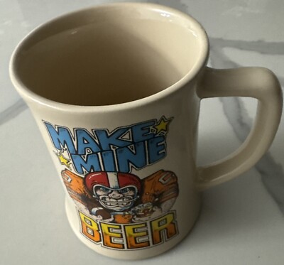 Vintage 1982 Football Player Beer Stein - MAKE MINE BEER | eBay