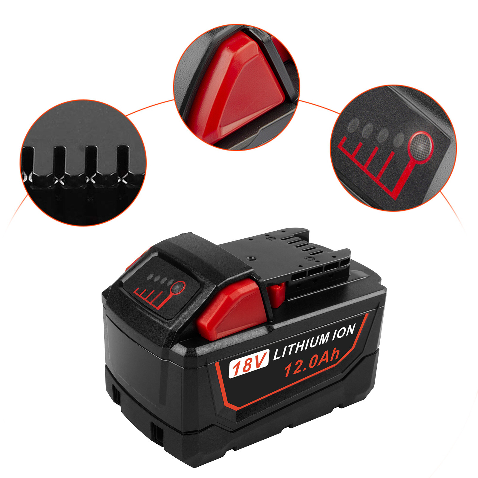 2 PACK NEW FOR Milwaukee 12.0AH 48-11-1812 HD 12.0 M18 Battery 18V 18 ...