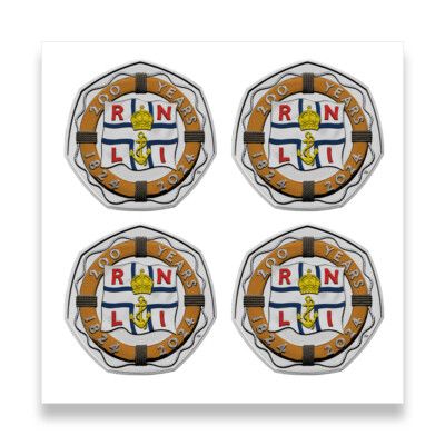 200 Years RNLI 50p Coin Decal Stickers Transparent | eBay UK