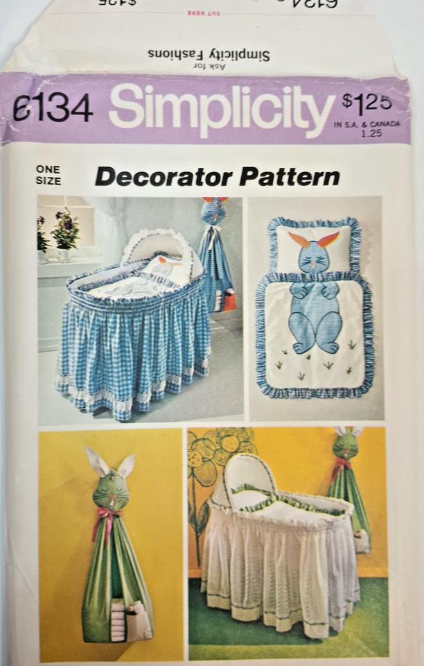 Simplicity 6134 Infant Bassinet Skirt & Liner Sewing pattern Envelope ...