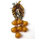 Vintage Bakelite Pear Dangle Leaf Brooch Pin 1940s Wax String Banana ...