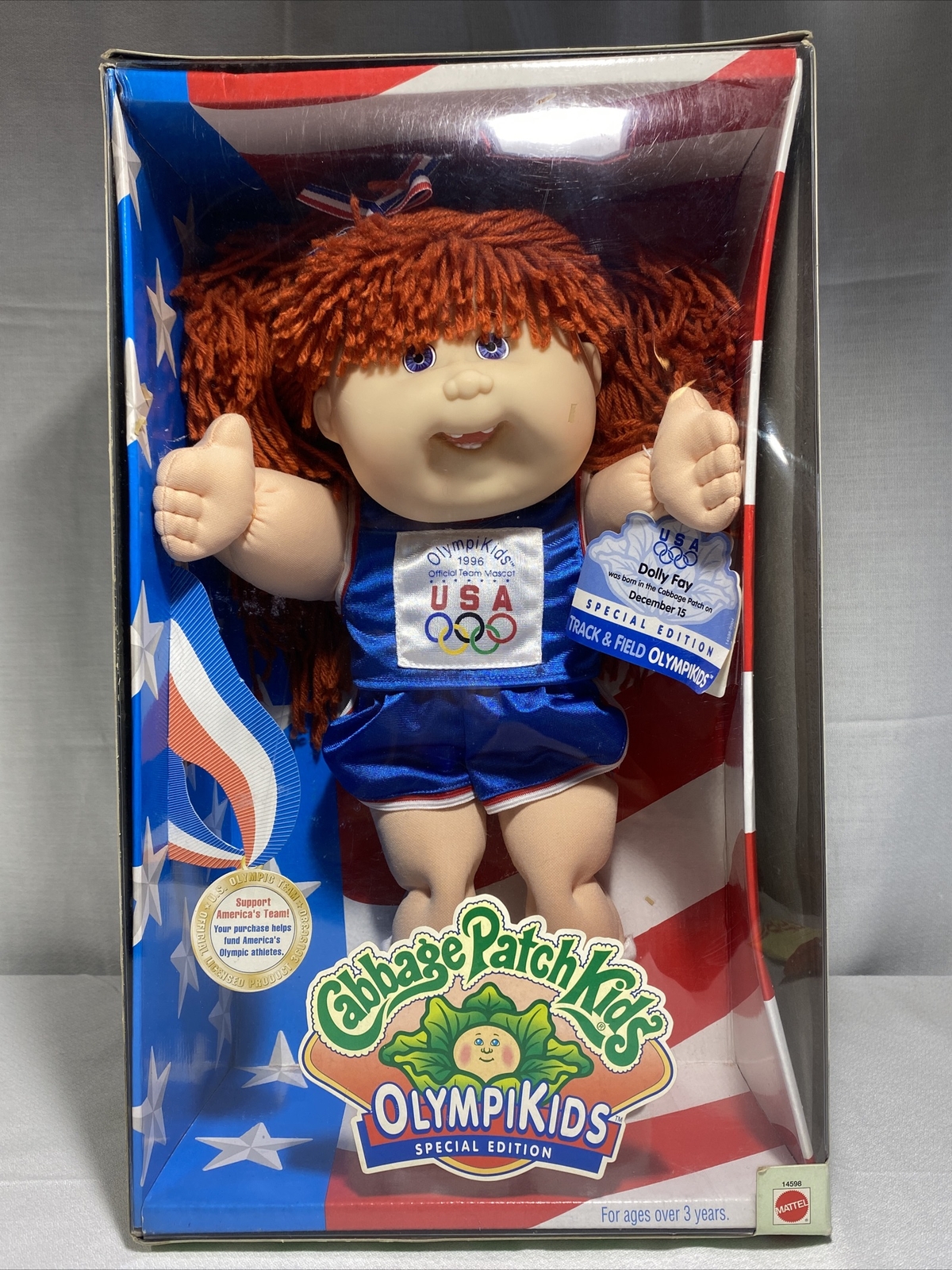 Vintage 1995 Olympikids Cabbage Patch Kids Doll Track Field Red Hair ...
