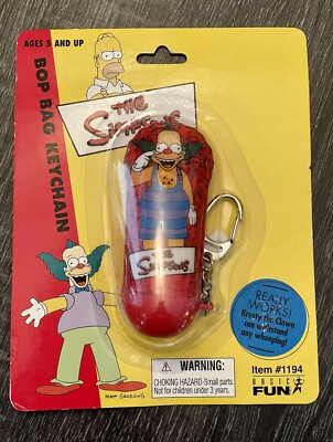 NEW 2002 The Simpsons Krusty the Clown Bop Bag Key Chain #1194 20th ...