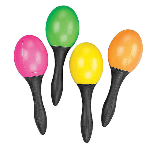 24 Neon MARACAS Luau Mexican Party Favor Kids Child Music Instrument ...