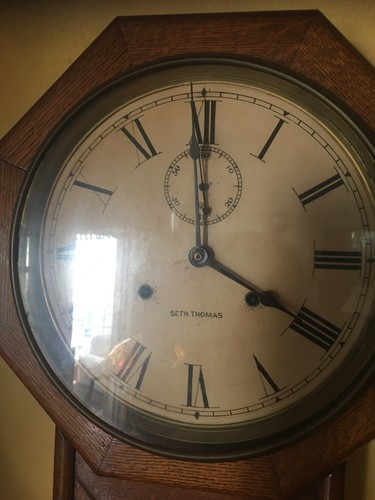 1920s Seth Thomas oak railroad regulator 30 day wide up clock all ...