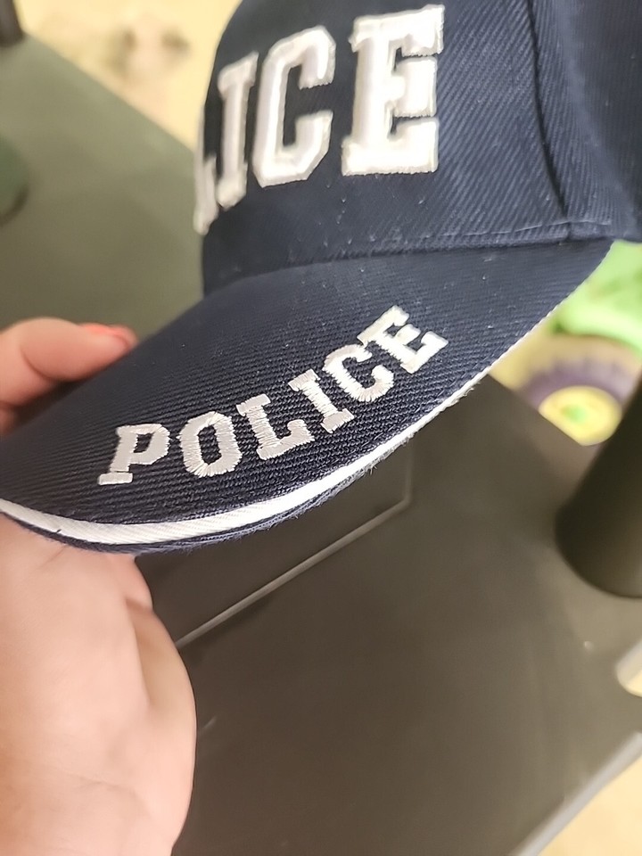 Police Baseball Hat Blue White Official Costume Men In Blue | eBay UK