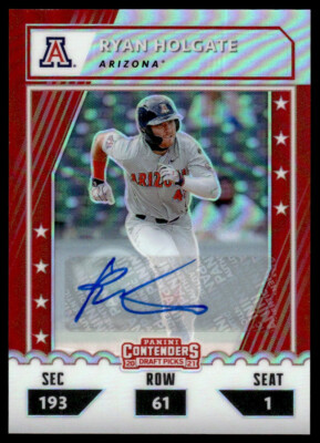 Ryan Holgate 2021 Elite Extra Edition College Ticket Optic Holo Auto 09 ...