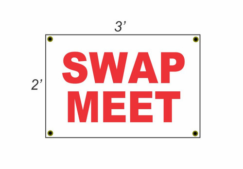 2x3 SWAP MEET Red & White Banner Sign NEW Discount Size & Price FREE ...