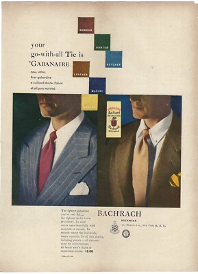 1948 Bachrach Gabanaire Your go-with-all Tie Neckwear Vintage Print Ad ...