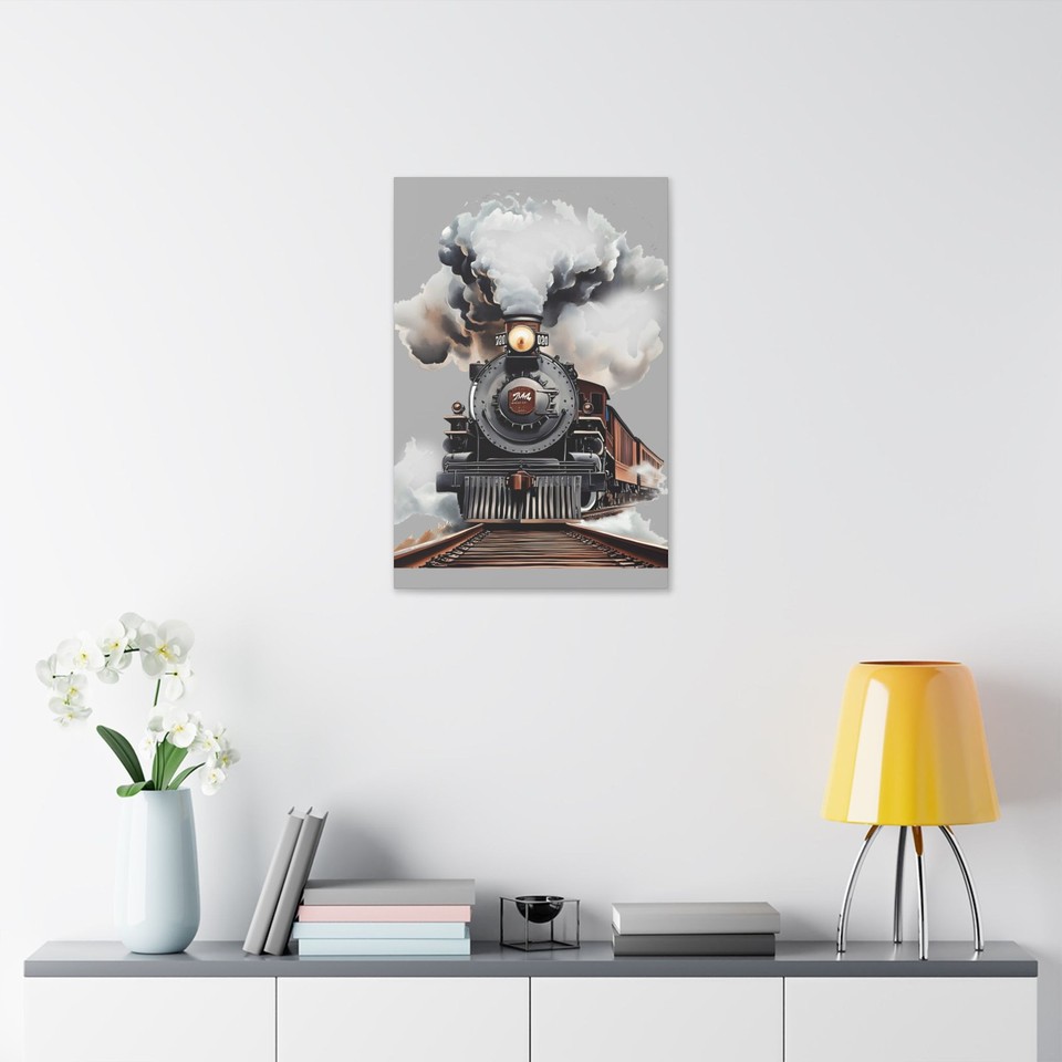Old Steam Engine Locomotive Train Canvas Gallery Wrap Classic Train ...