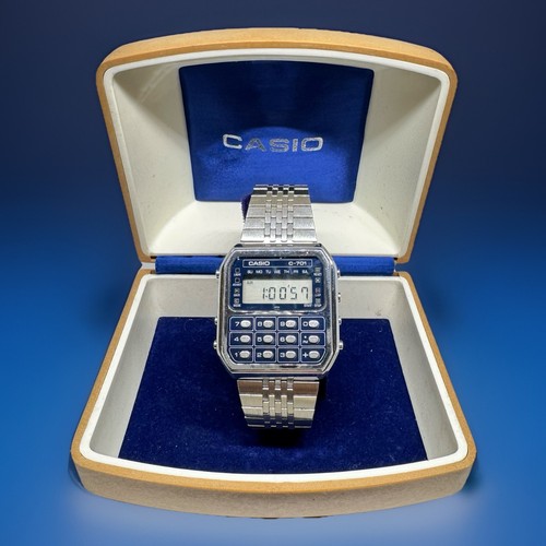Rare CASIO C-701 Blue Edition 1981 Vintage 133 Calculator Watch N-MINT ...