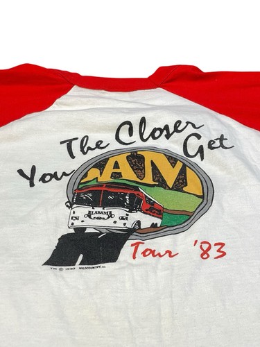 Vintage 1983 Alabama Band T-Shirt Men's XL The Closer You Get Raglan ...