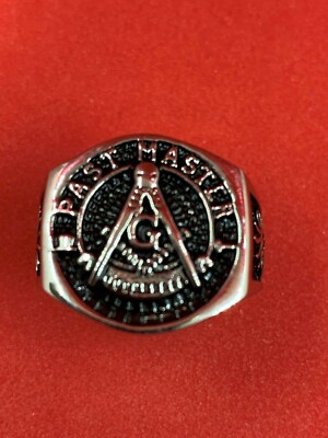 Men's Past Master Degree Masonic Silver Ring York Rite Freemason Ring ...