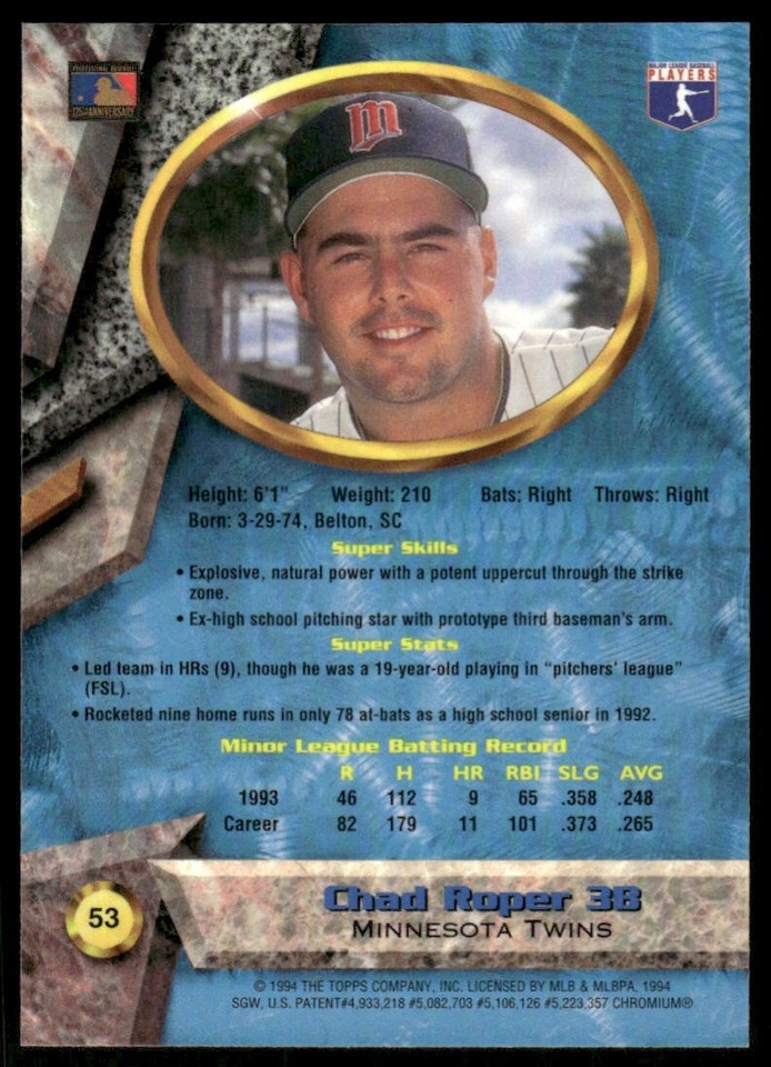 1994 Bowman's Best #53 Chad Roper Minnesota Twins | eBay