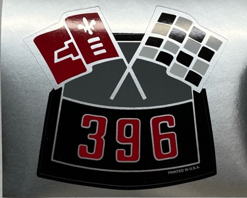 Air Cleaner Cover 396 Crossed Flags Decal for Chevrolet Bel Air ...
