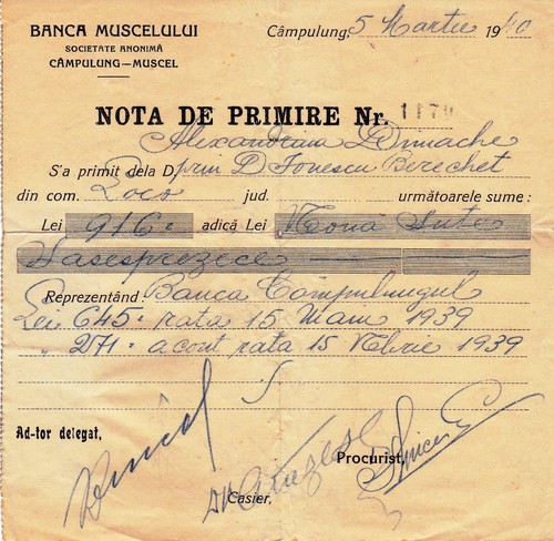 Romania, 1940, Vintage Bill / Receipt - Revenue / Fiscal Stamps ...