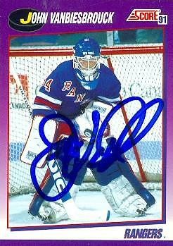 John Vanbiesbrouck autographed Hockey Card (New York Rangers) 1991 ...