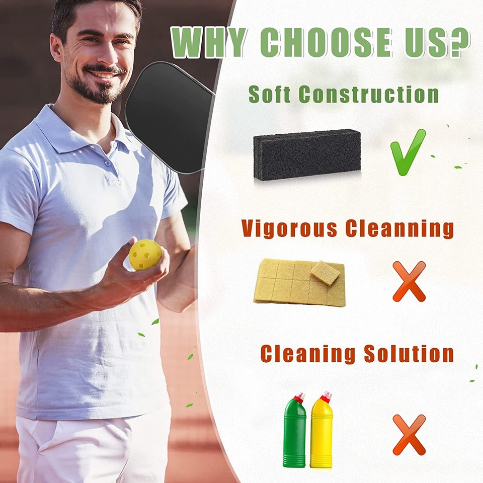 Pickleball Paddle Eraser Carbon Fiber Racket Cleaner Residue Dirt ...