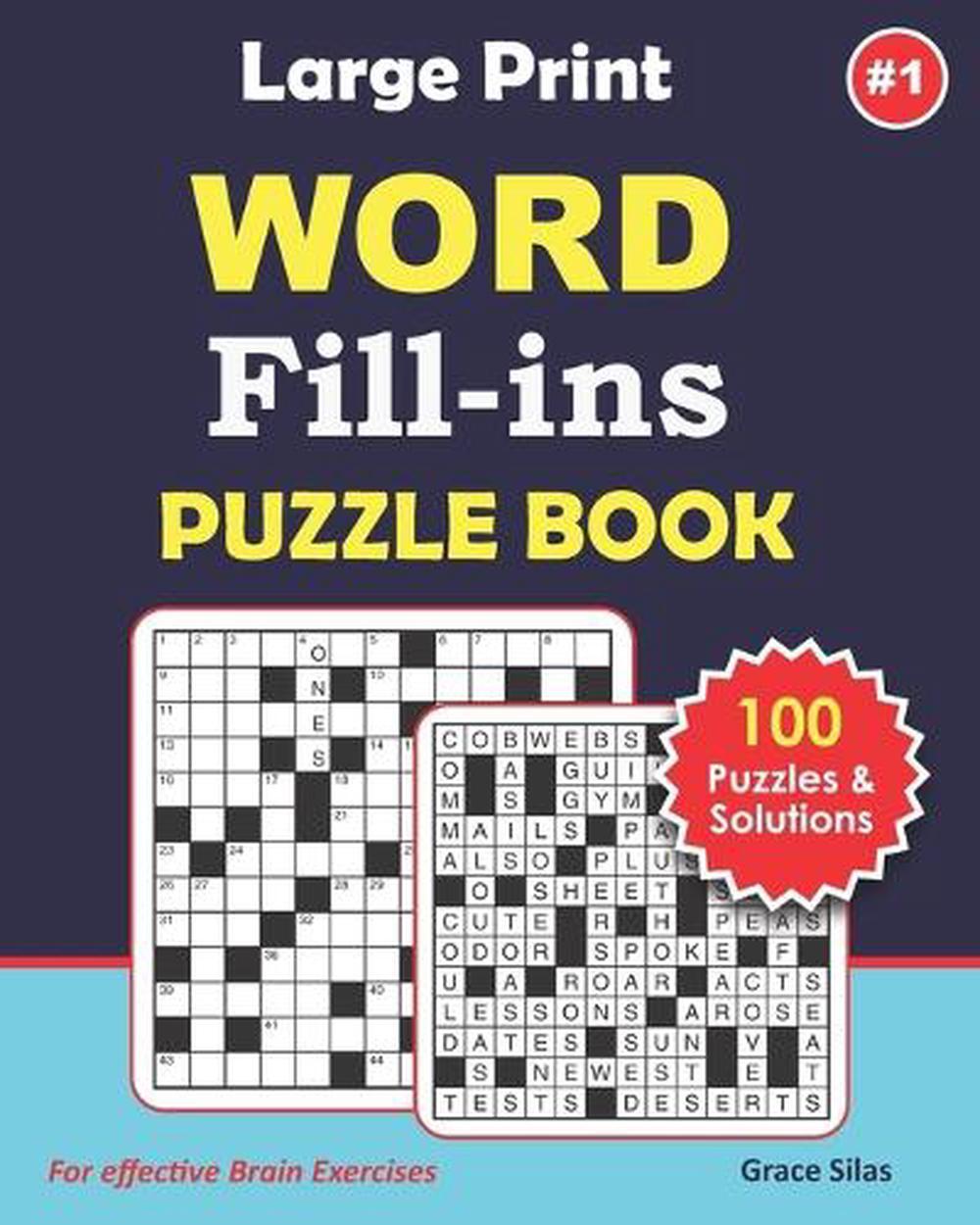 Large Print WOR FIILL-INS Puzzle Book: 100 Challenging Words fill-ins ...