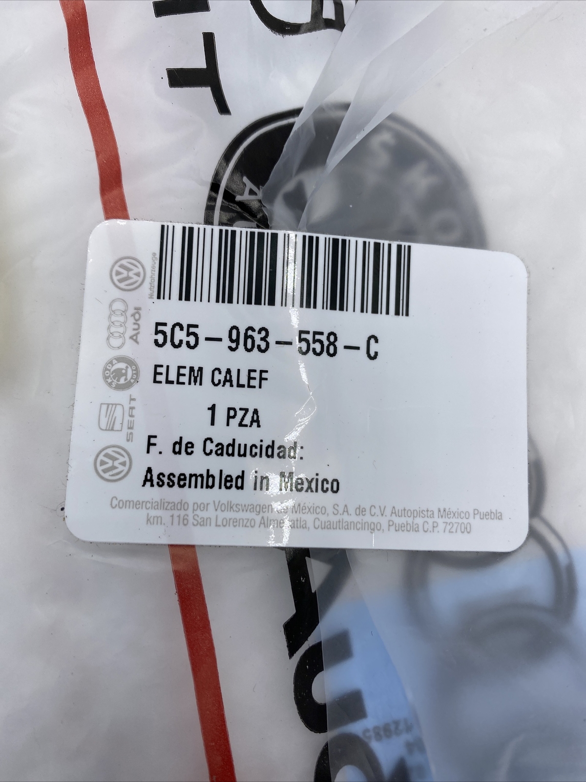 Genuine OEM Volkswagen 5C5-963-558-C Seat Heater Element VW Beatle 2012 ...