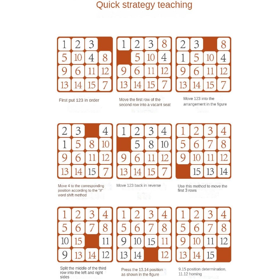 4x4 Magic Cube Number Sliding Klotski Game Cube Puzzle Brain Teaser ...