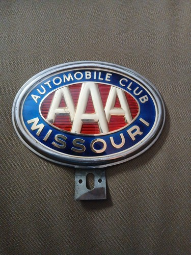 AAA Automobile Club Missouri License Plate Topper Vintage Badge Emblem ...