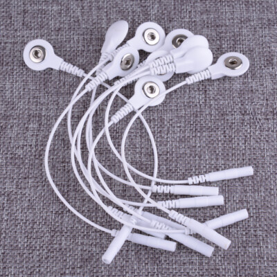10X Tens 2.0mm to 3.5mm Pin Snap Connector Electrode Lead Wire Adapter ...