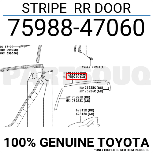 7598847060 Genuine Toyota STRIPE RR DOOR 75988-47060 | eBay
