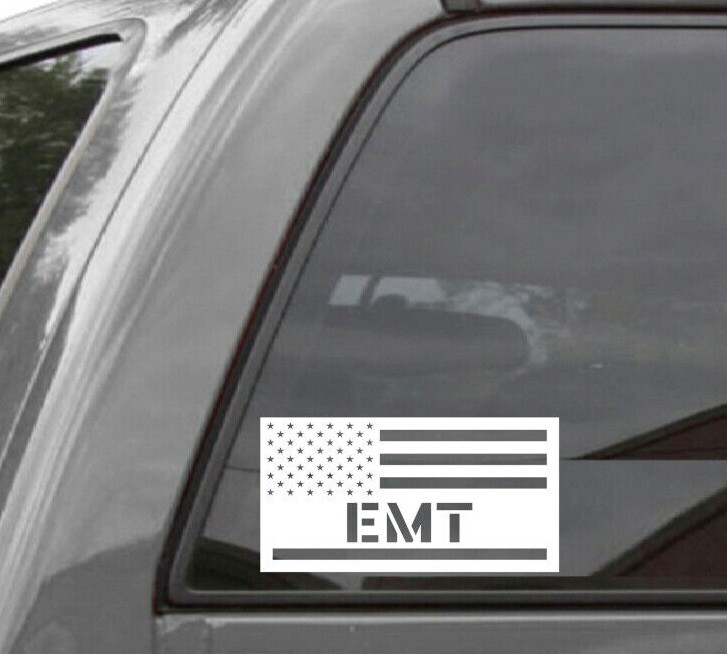 USA AMERICAN FLAG/EMT Vinyl Window Decal | eBay