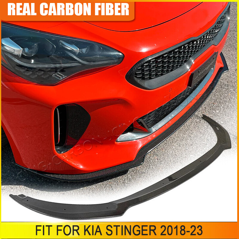 REAL CARBON Fiber Front Bumper Lip Spoiler Splitters For Kia Stinger ...
