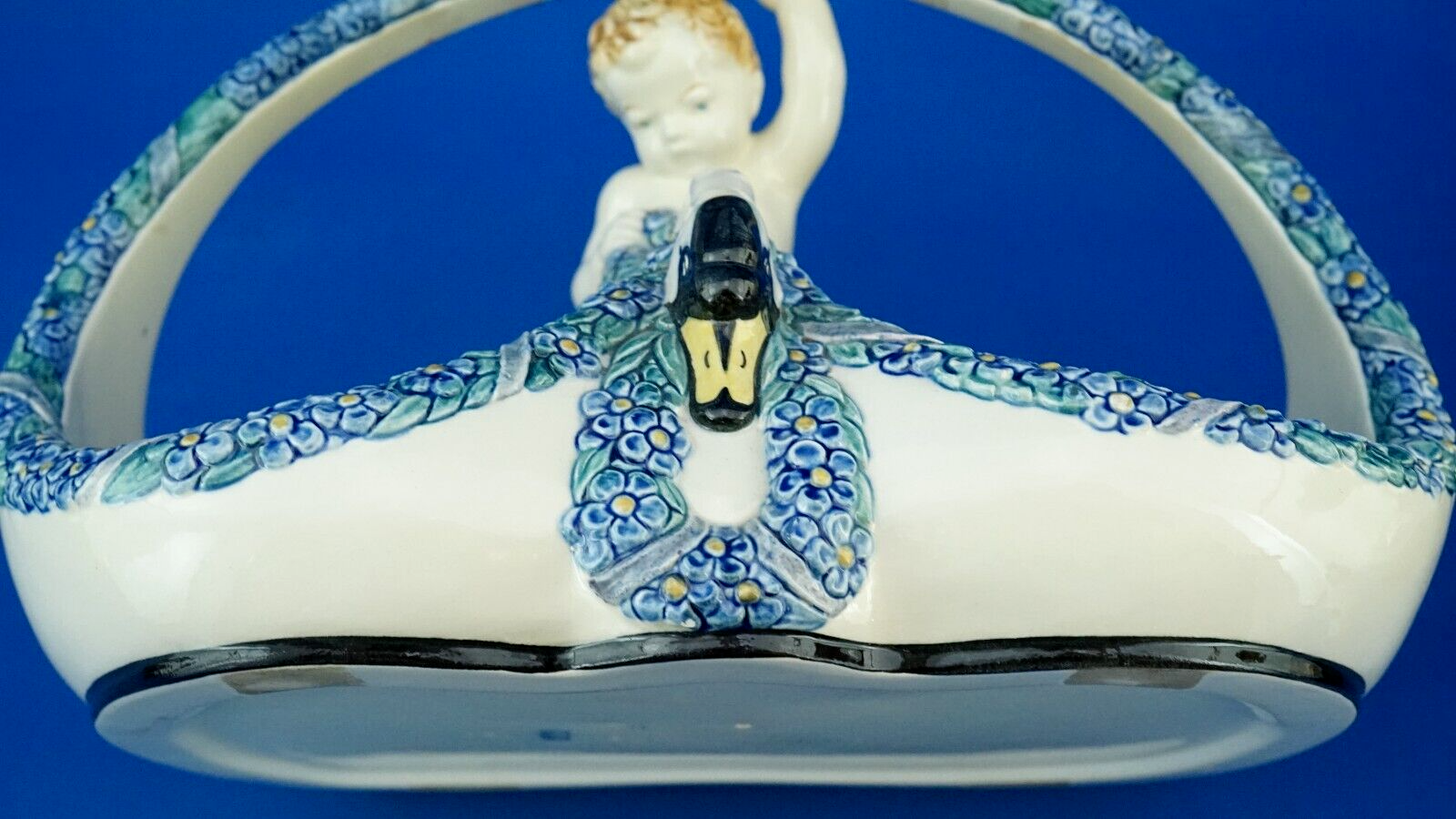 Wilhelm Peter August Sus Karlsruhe sculpture vase basket putto swan Art ...