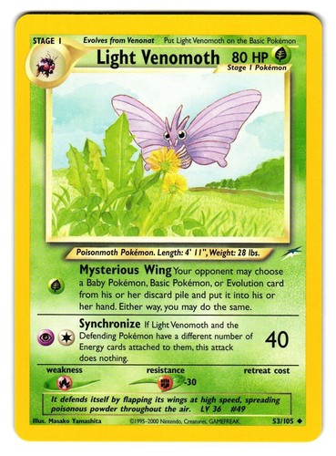 Light Venomoth 53/105 Neo Destiny 2002 Light Play LP | eBay